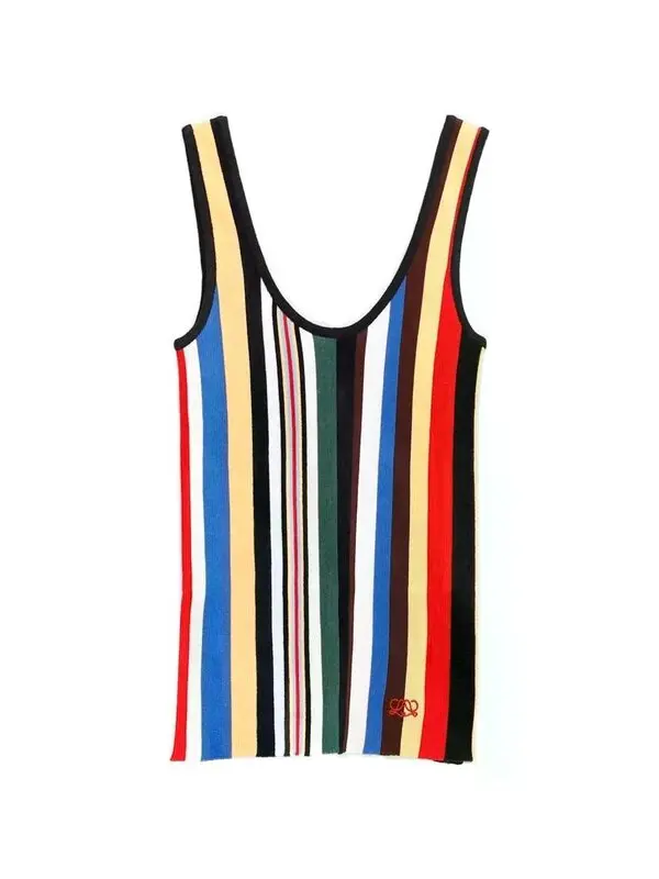 Loewe Striped Sleeveless Top - Black
