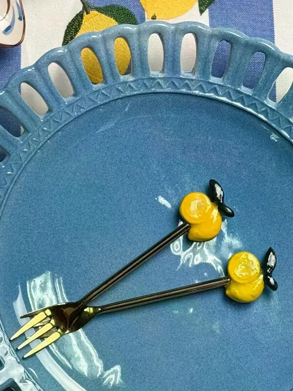 LES-OTTOMANS Carved Lemon Dessert Fork
