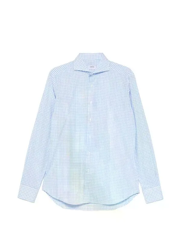 VELA SHOP Gingham-check Long-sleeve Shirt