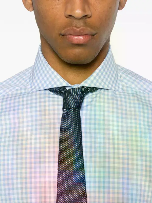 VELA SHOP Gingham-check Long-sleeve Shirt