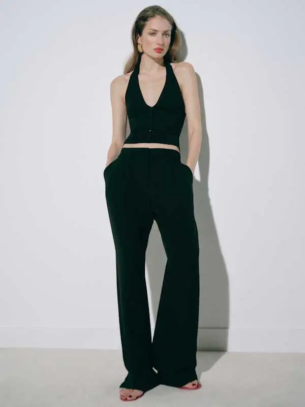 REFORMATION Sonnet Knit Top - Black