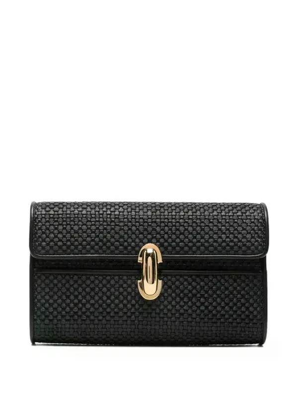 Savette Woven Leather-trim Shoulder Bag