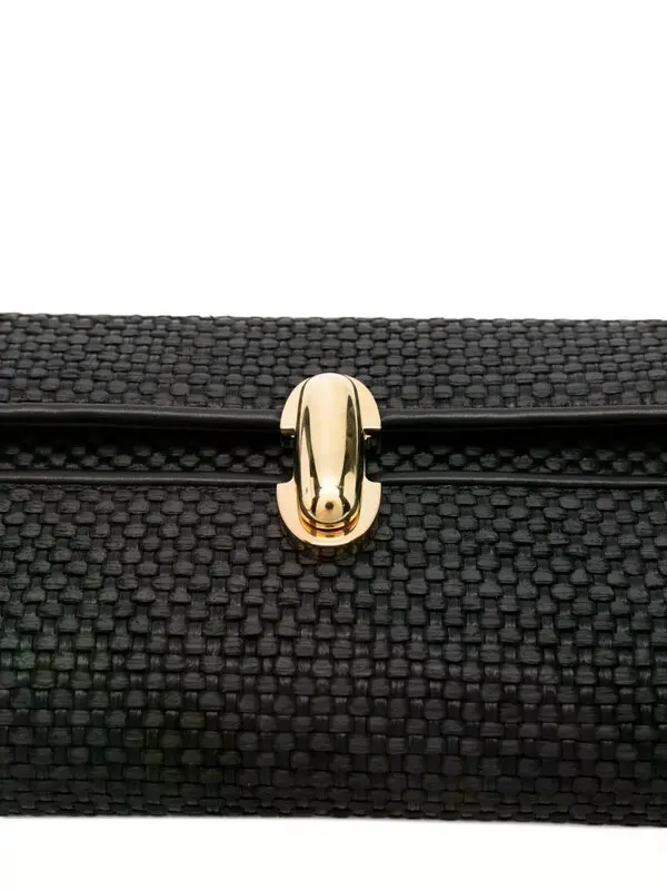 Savette Woven Leather-trim Shoulder Bag