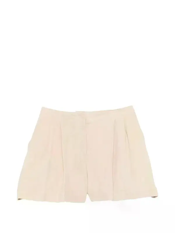 CASTELL Pleated Suede Shorts