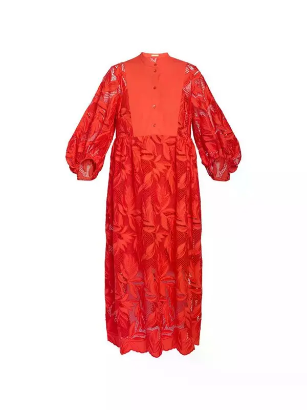 Erdem Floral Cutwork Maxi Dress