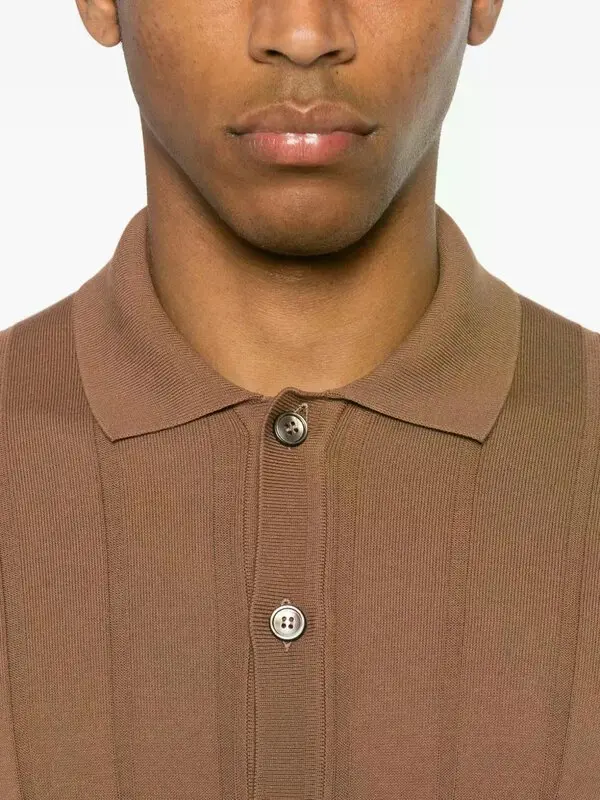 GRAN SASSO Ribbed-knit Short-sleeve Shirt