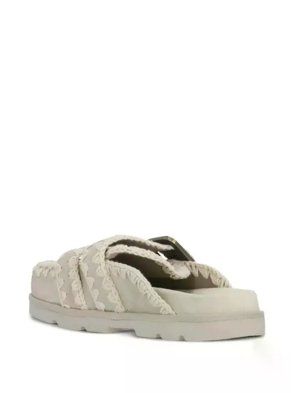 Mou Buckle-fastening Mules - Neutrals