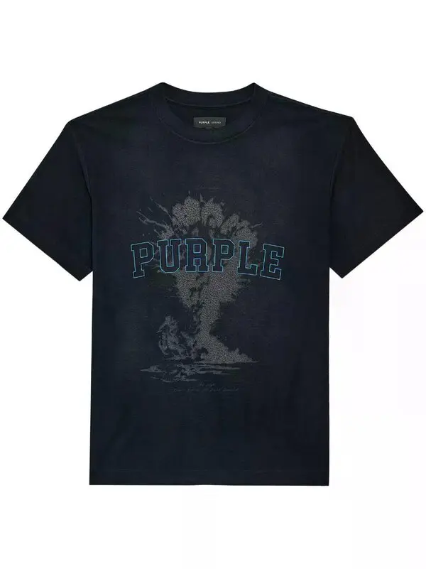 PURPLE BRAND Logo-print Cotton T-shirt - Black