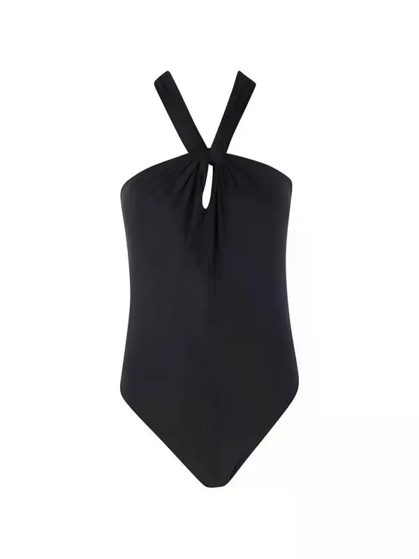 Federica Tosi Halterneck Swimsuit With Twist Detail - Black