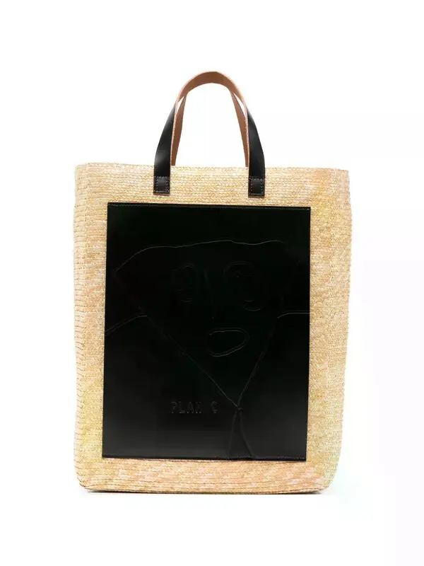 Plan C Florentine Straw Tote Bag