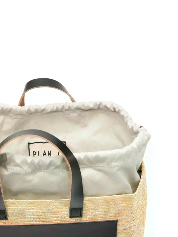 Plan C Florentine Straw Tote Bag
