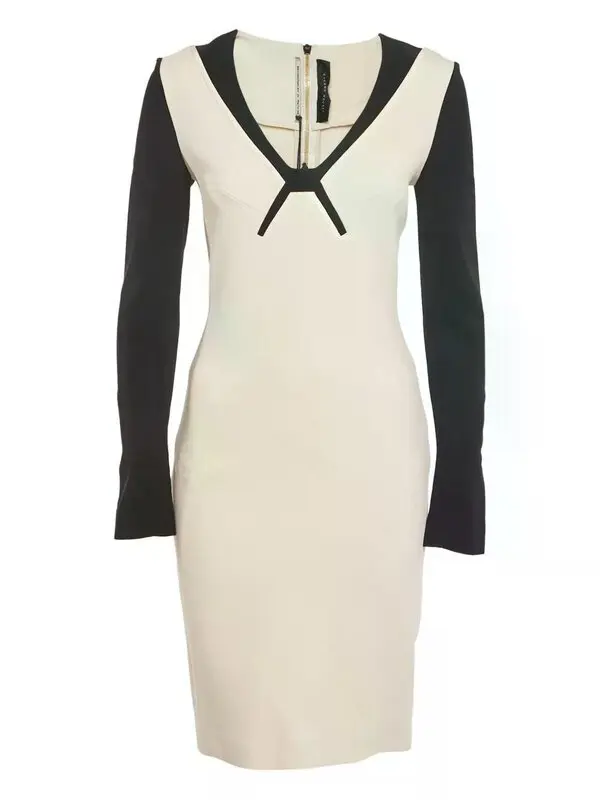 Roland Mouret Cream Crepe Bow Detailed Dress