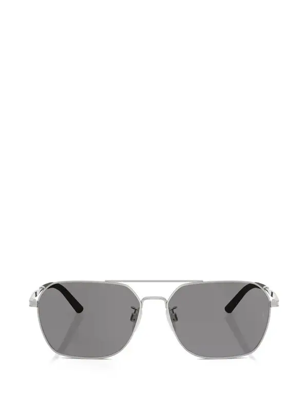 Oliver Spencer R-17 Double-bridge Geometric-frame Sunglasses - Silver