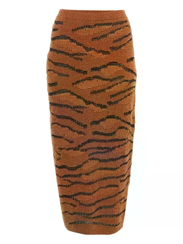 Stella McCartney Tiger-print Knit Midi Skirt