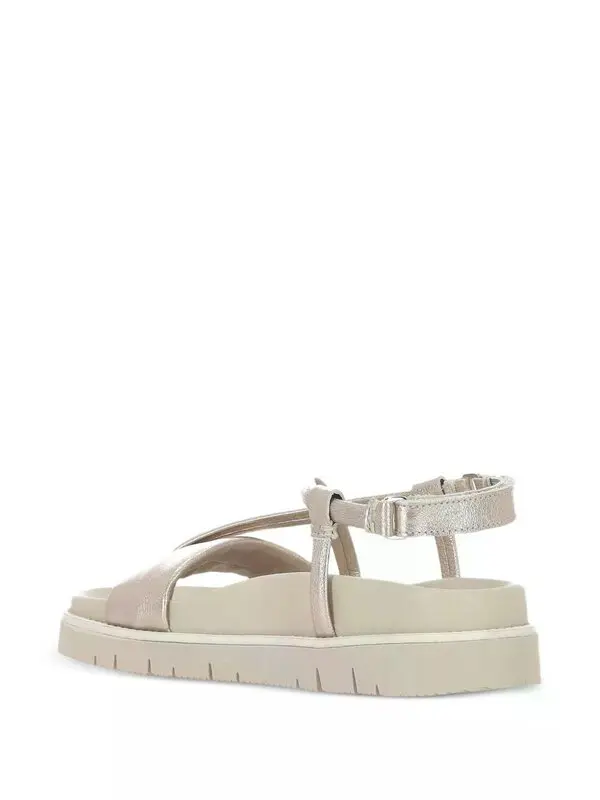 PATRIZIA BONFANTI Yasu Crossover Strap Metallic Sandals