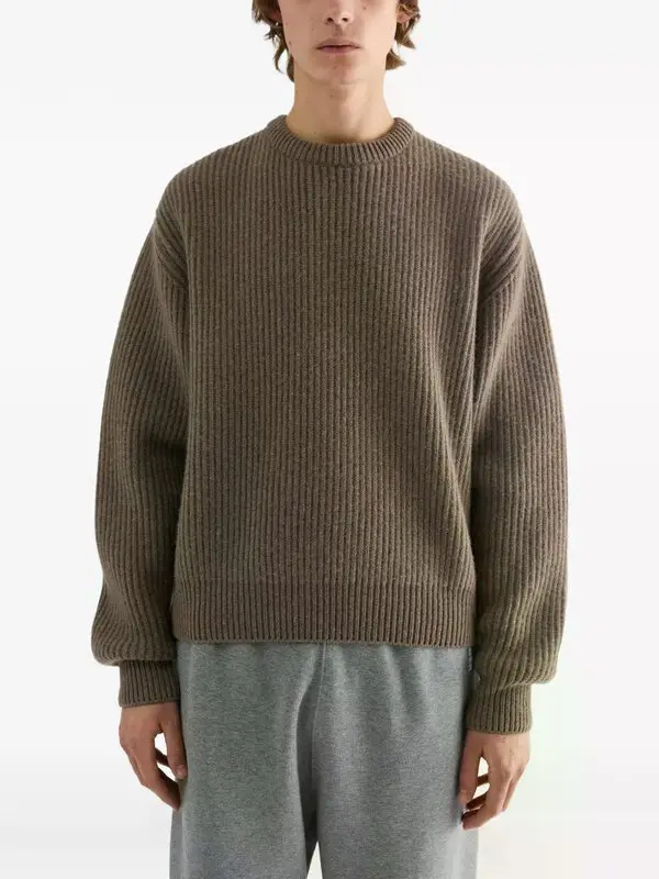 JIL SANDER Rib-knit Wool Sweater - Brown