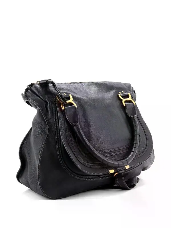 Chloé Marcie Leather Large Shoulder Bag - Black