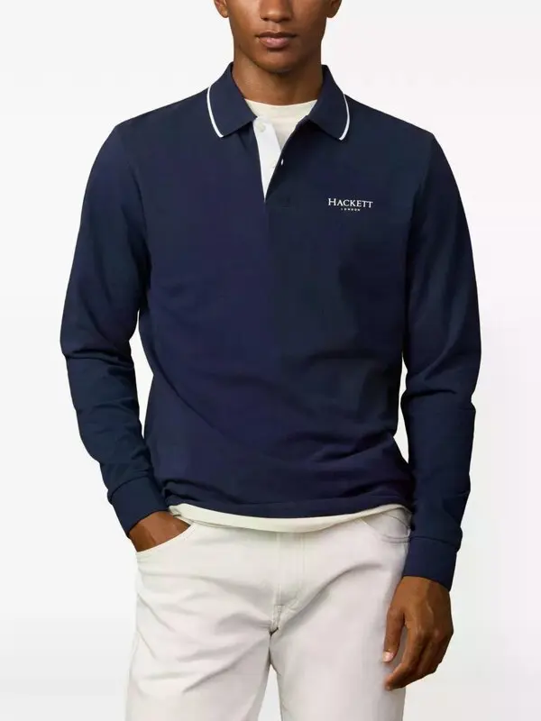 HACKETT LONDON Logo-embroidered Tipped Polo Shirt