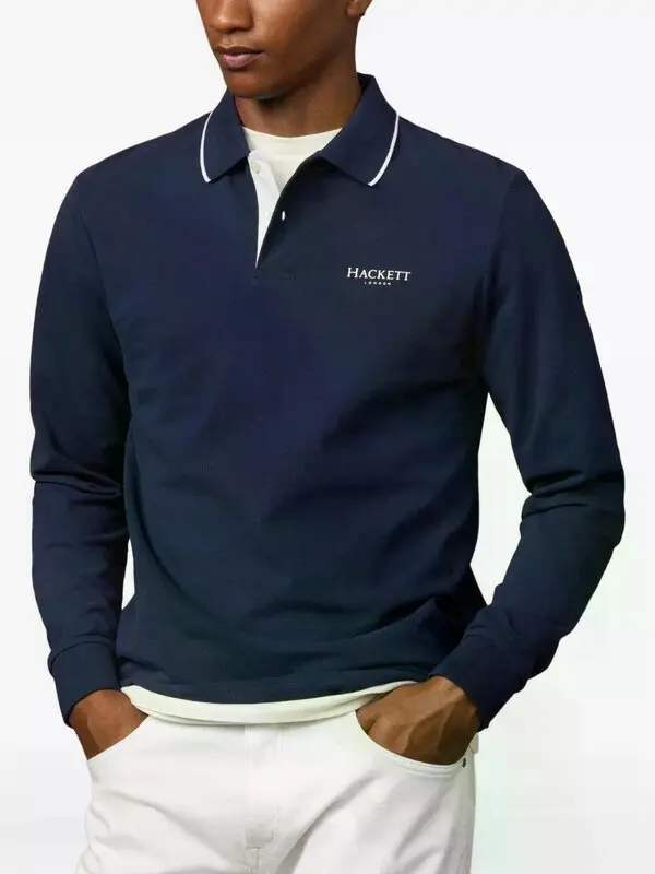 HACKETT LONDON Logo-embroidered Tipped Polo Shirt