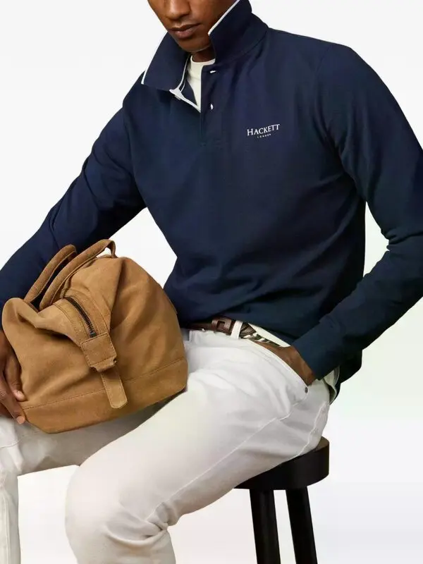 HACKETT LONDON Logo-embroidered Tipped Polo Shirt