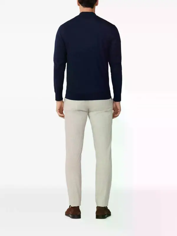HACKETT LONDON Merino Wool Quarter-zip Sweatshirt