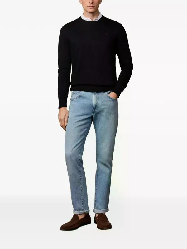 HACKETT LONDON Embroidered Cotton-knit Sweater