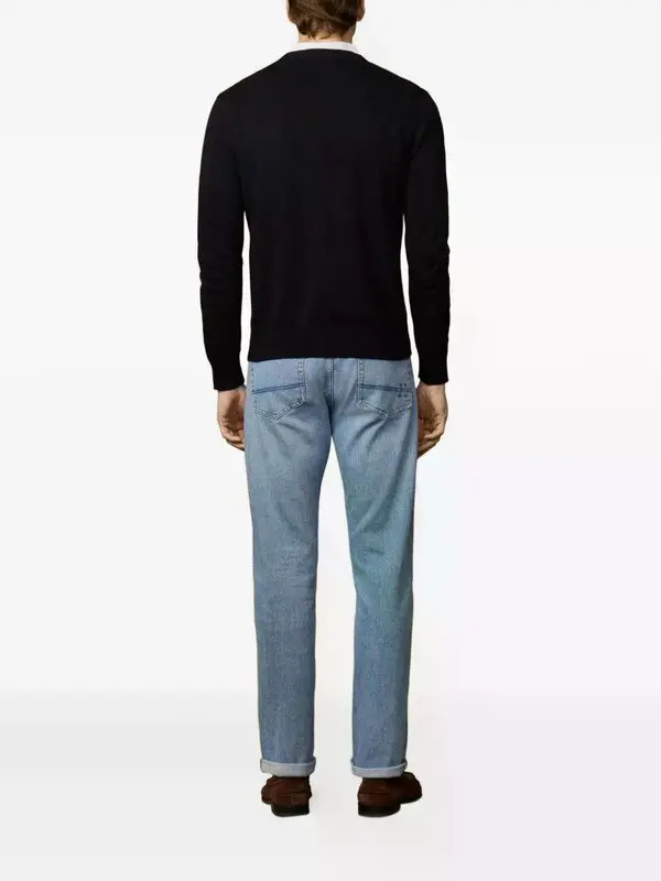 HACKETT LONDON Embroidered Cotton-knit Sweater