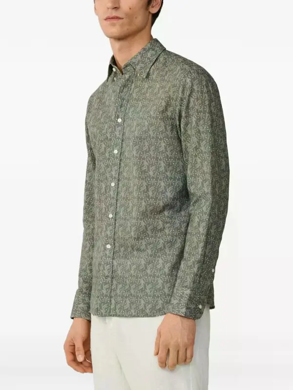 HACKETT LONDON Tiger-print Kent-collar Shirt