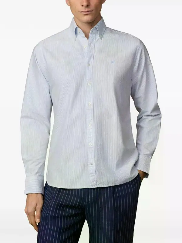 HACKETT LONDON Ticking-stripe Cotton Shirt