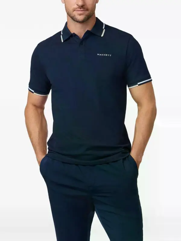 HACKETT LONDON Jacquard-detail Polo Shirt