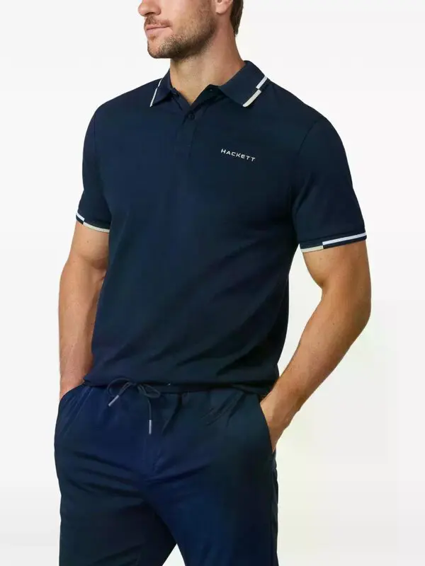 HACKETT LONDON Jacquard-detail Polo Shirt