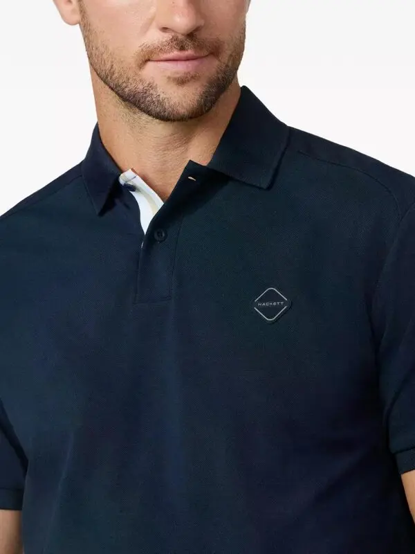 HACKETT LONDON Striped-placket Polo Shirt