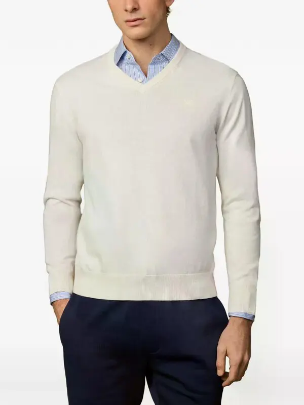 HACKETT LONDON V-neck Embroidered-logo Sweater