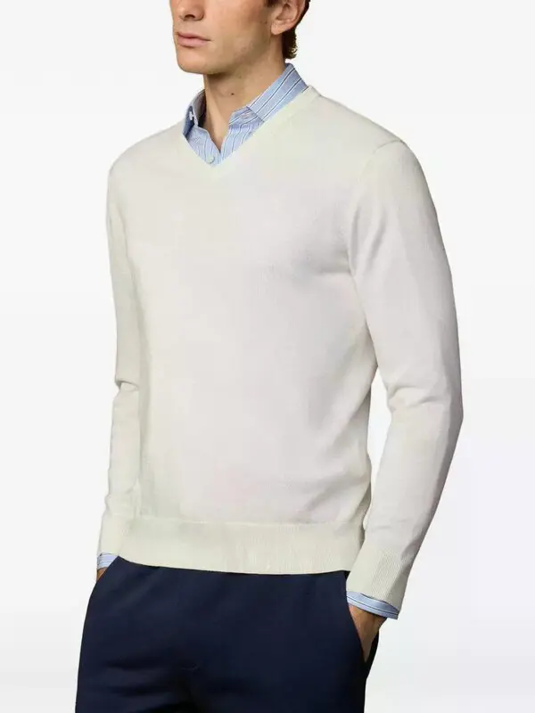 HACKETT LONDON V-neck Embroidered-logo Sweater
