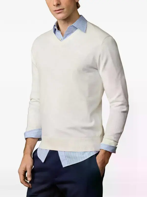 HACKETT LONDON V-neck Embroidered-logo Sweater