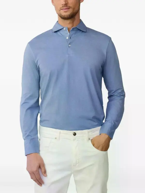 HACKETT LONDON Long-sleeve Jersey Polo Shirt