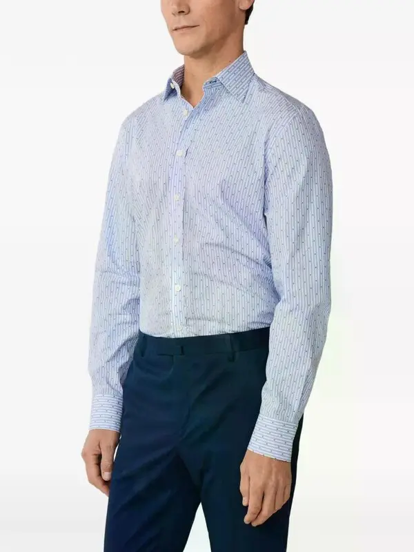 HACKETT LONDON Diamond-embroidered Striped Shirt