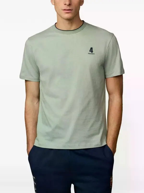 HACKETT LONDON Embroidered Tipped-collar T-shirt