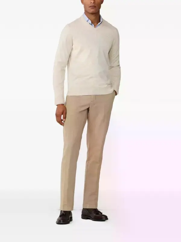 HACKETT LONDON Embroidered V-neck Sweater