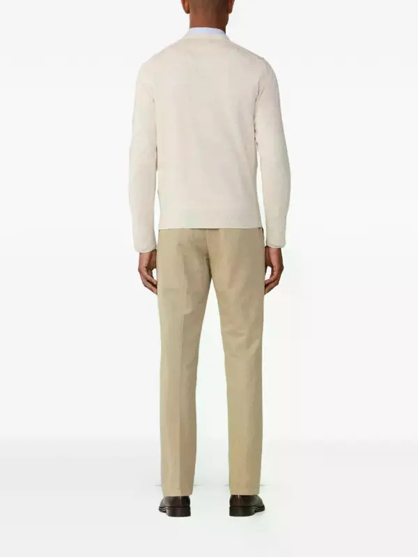 HACKETT LONDON Embroidered V-neck Sweater