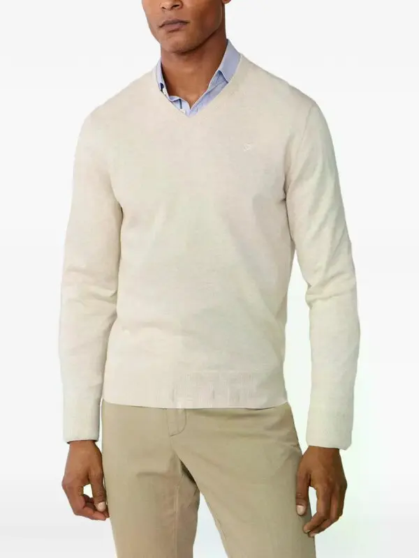 HACKETT LONDON Embroidered V-neck Sweater