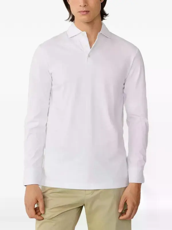 HACKETT LONDON Jersey-knit Long-sleeve Polo Shirt