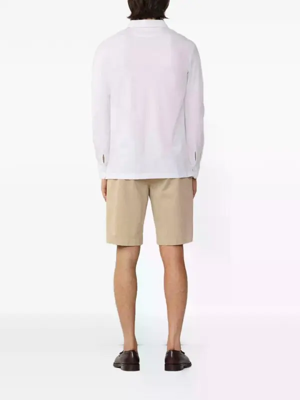 HACKETT LONDON Jersey-knit Long-sleeve Polo Shirt