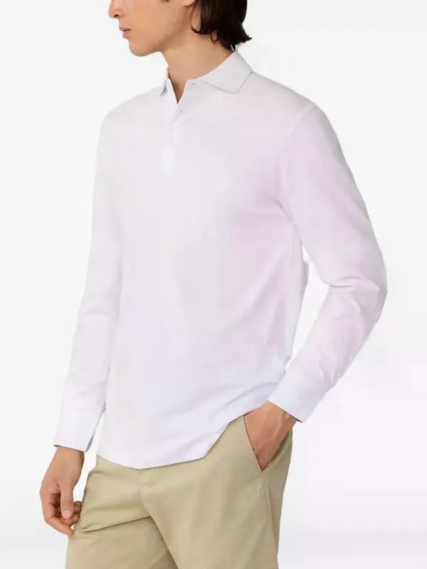 HACKETT LONDON Jersey-knit Long-sleeve Polo Shirt