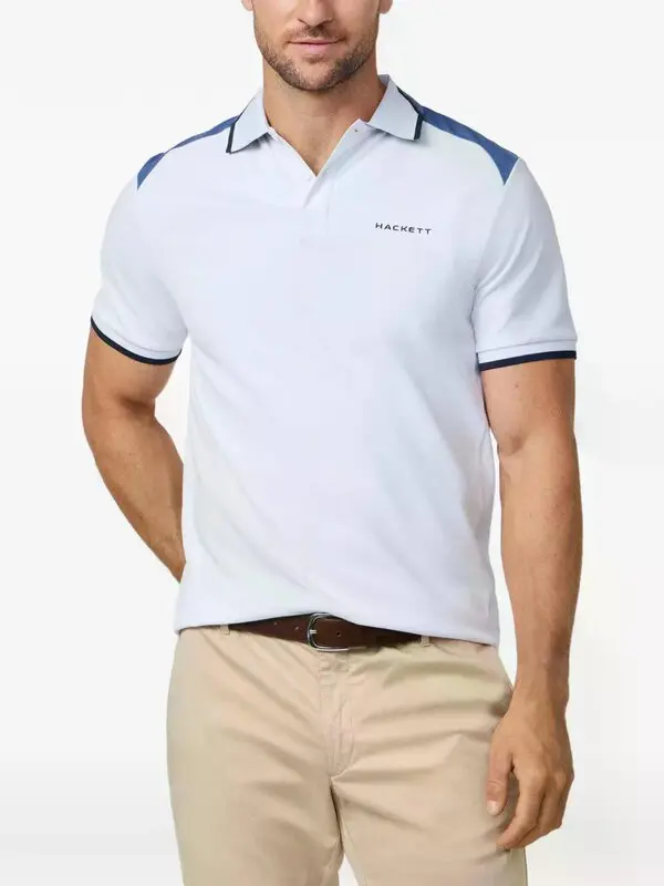 HACKETT LONDON Colour-block Embroidered-logo Polo Shirt