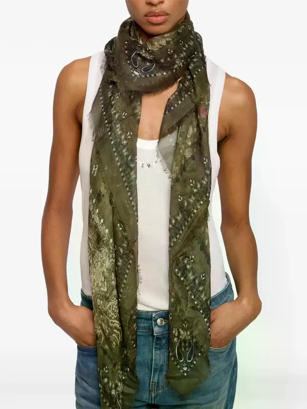 Zadig&Voltaire Kerry Bandana-print Scarf - Green