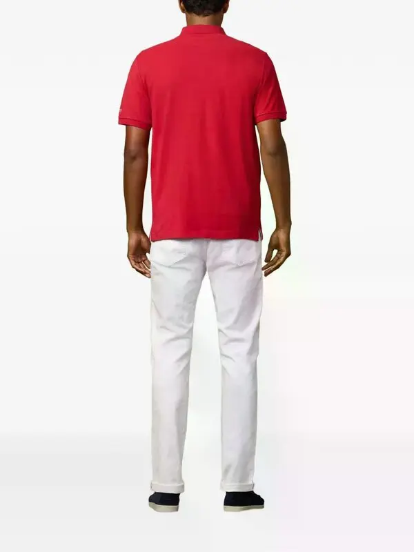 HACKETT LONDON Stripe-trim Logo-embroidered Polo Shirt