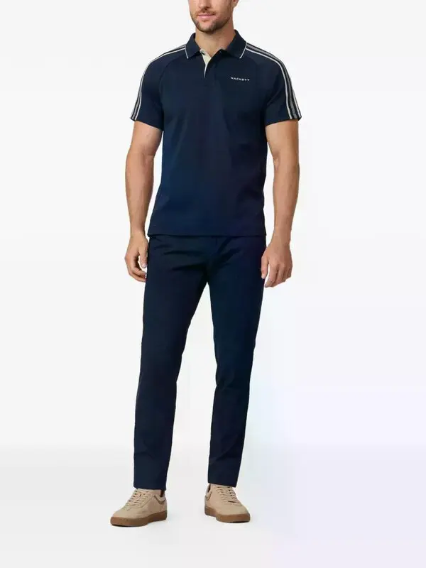 HACKETT LONDON Logo-embroidered Taped-sleeve Polo Shirt