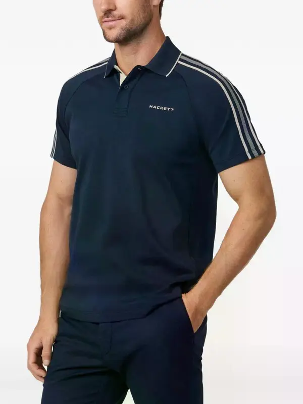 HACKETT LONDON Logo-embroidered Taped-sleeve Polo Shirt