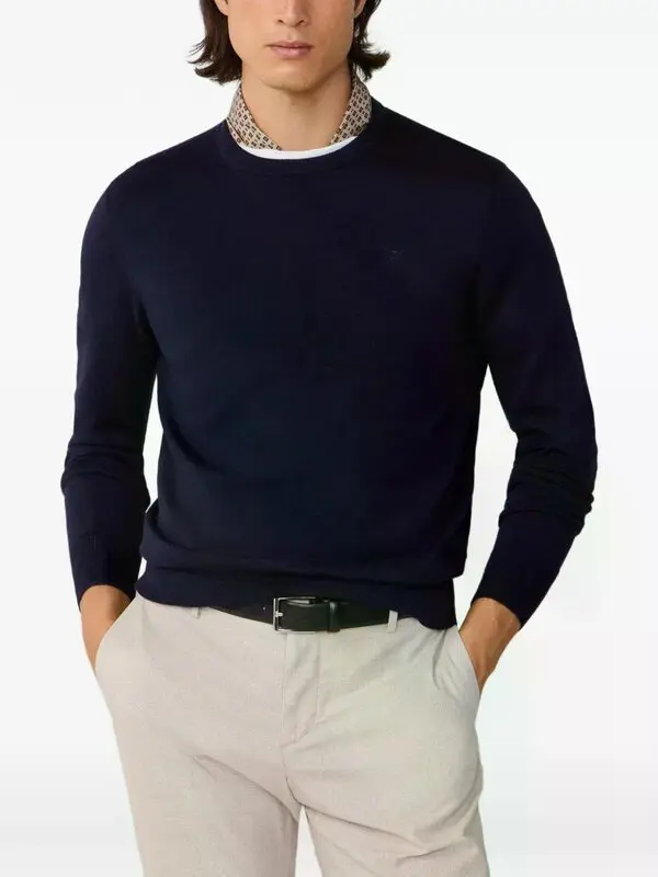 HACKETT LONDON Embroidered Crew-neck Sweater